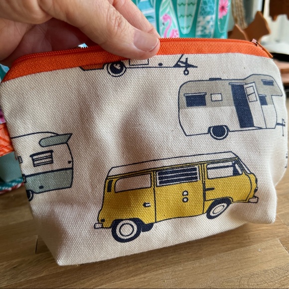 Handmade | Bags | Handmade Retro Camper Themed Zipper Pouch 5x7x2 Inch ...